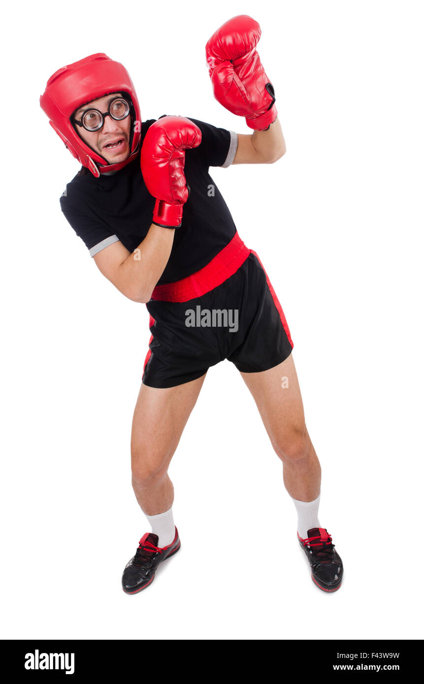 Funny boxer isolated on the white Stock Photo - Alamy