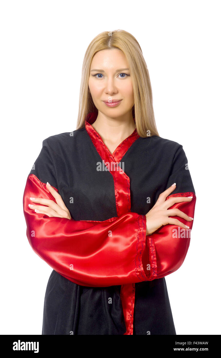 Female magician isolated on white Stock Photo - Alamy