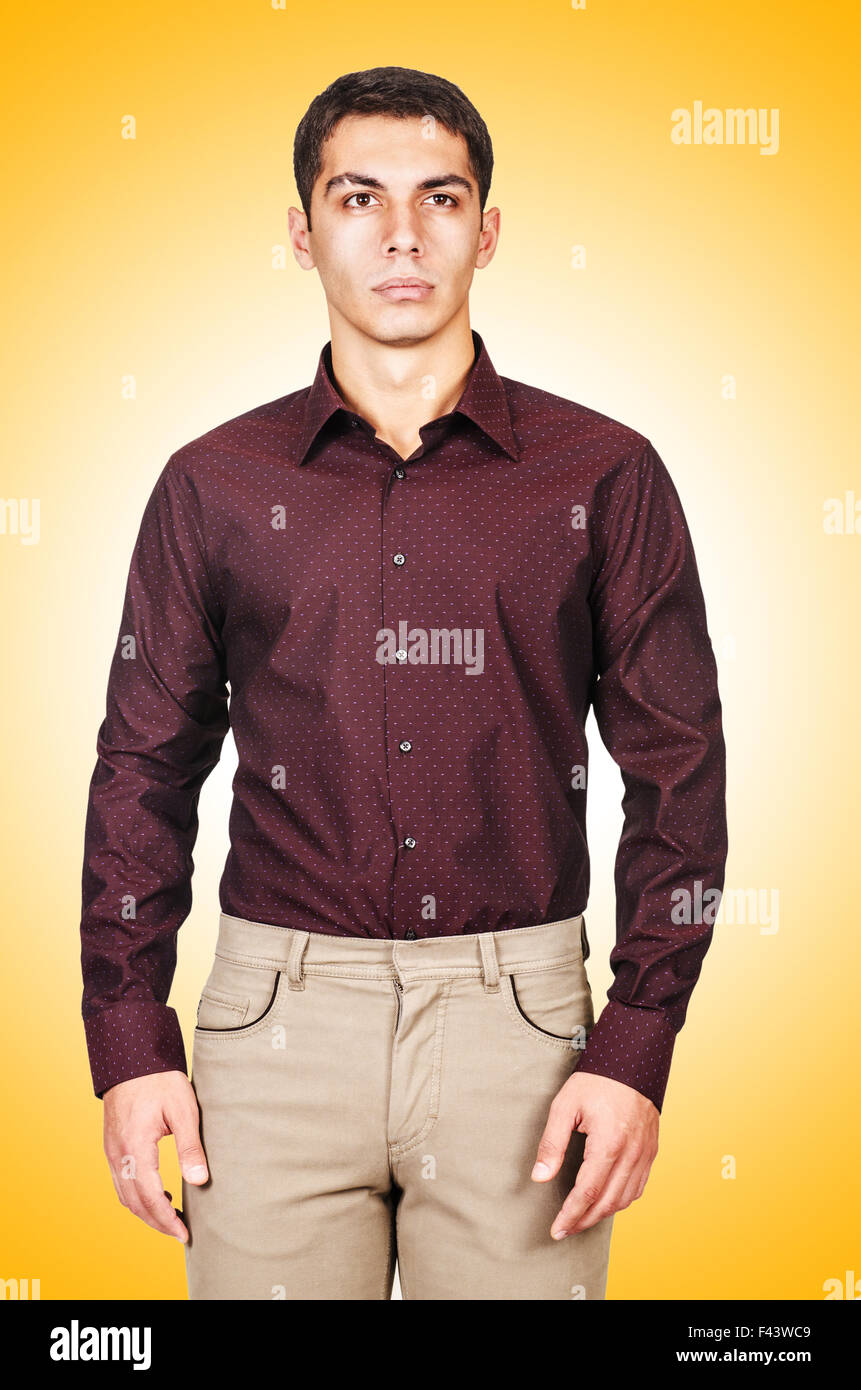 Male model with shirt isolated on white Stock Photo - Alamy