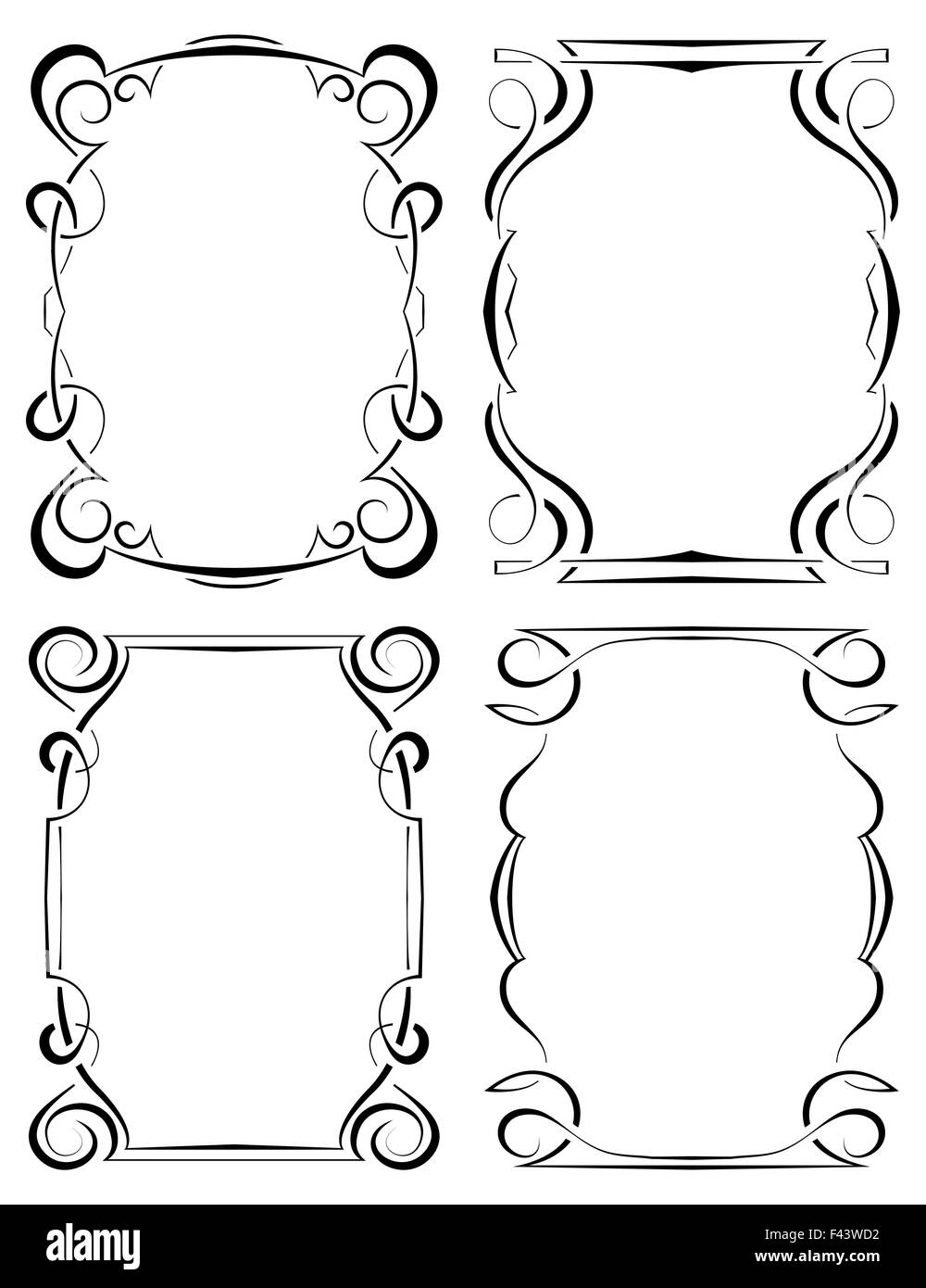 Vector set of four elegant framework Stock Photo - Alamy