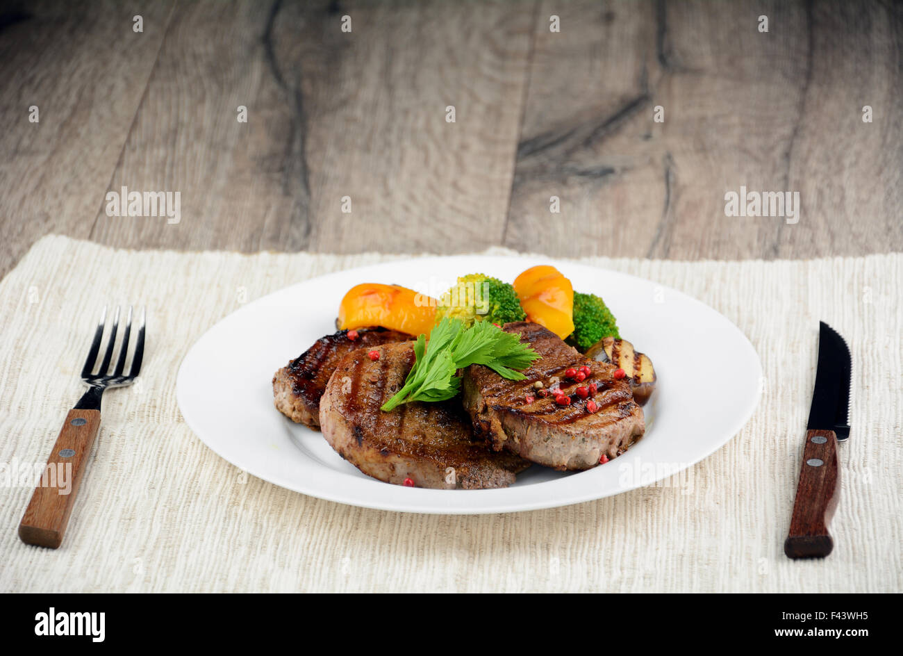 Delicious grilled beef steakes Stock Photo - Alamy