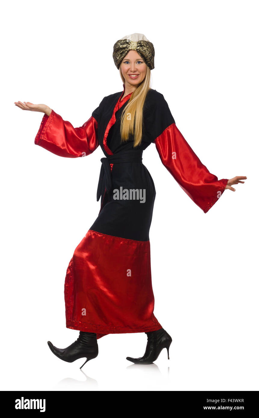 Female magician isolated on white Stock Photo - Alamy