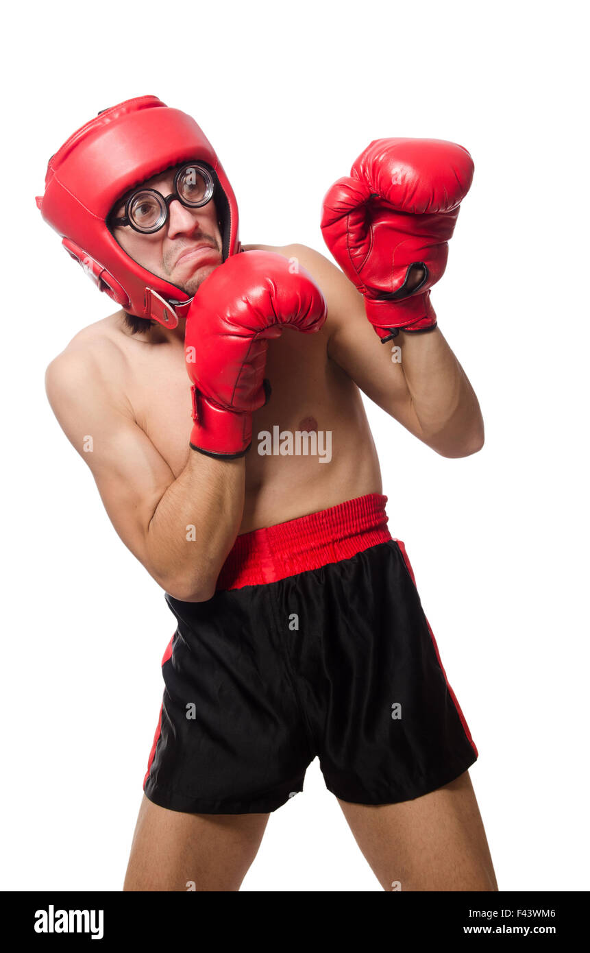 Funny boxer isolated on the white Stock Photo - Alamy