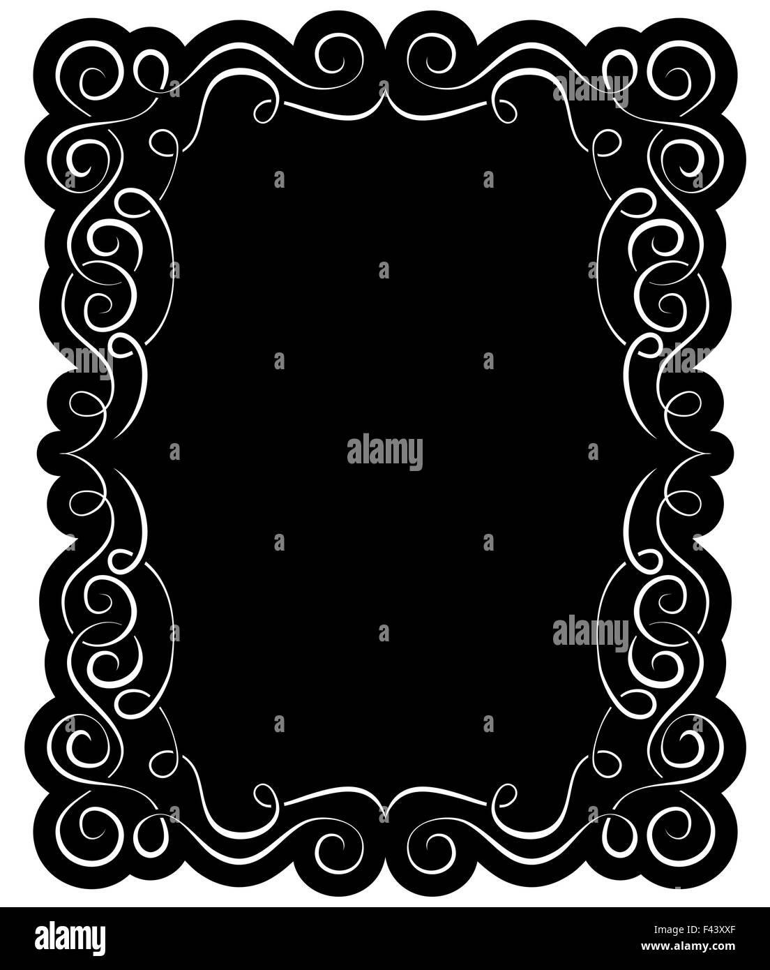 Vector black frame with elegant border Stock Photo - Alamy
