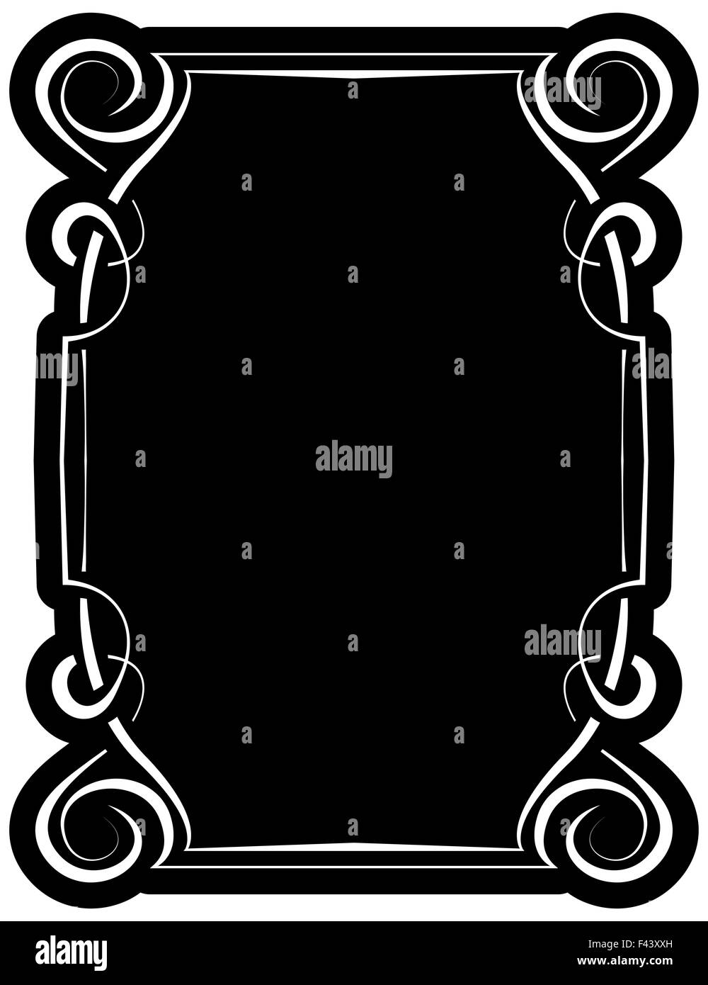 Elegant vector border illustration Black and White Stock Photos ...