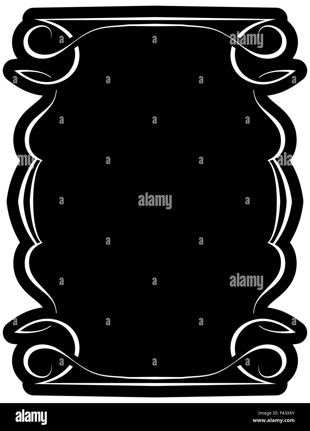 Vector black frame with elegant border Stock Photo - Alamy