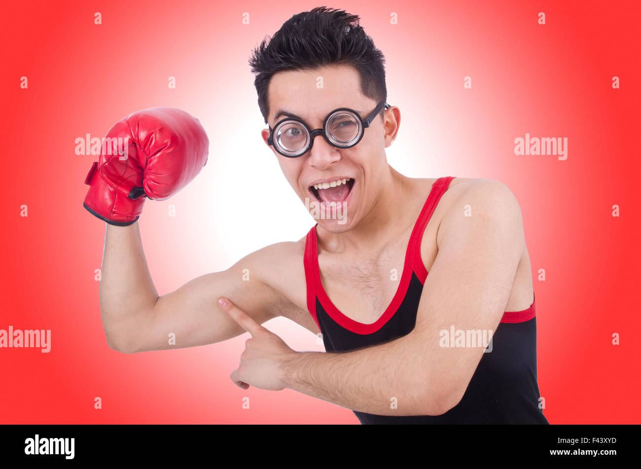 Funny boxer isolated on the white background Stock Photo - Alamy