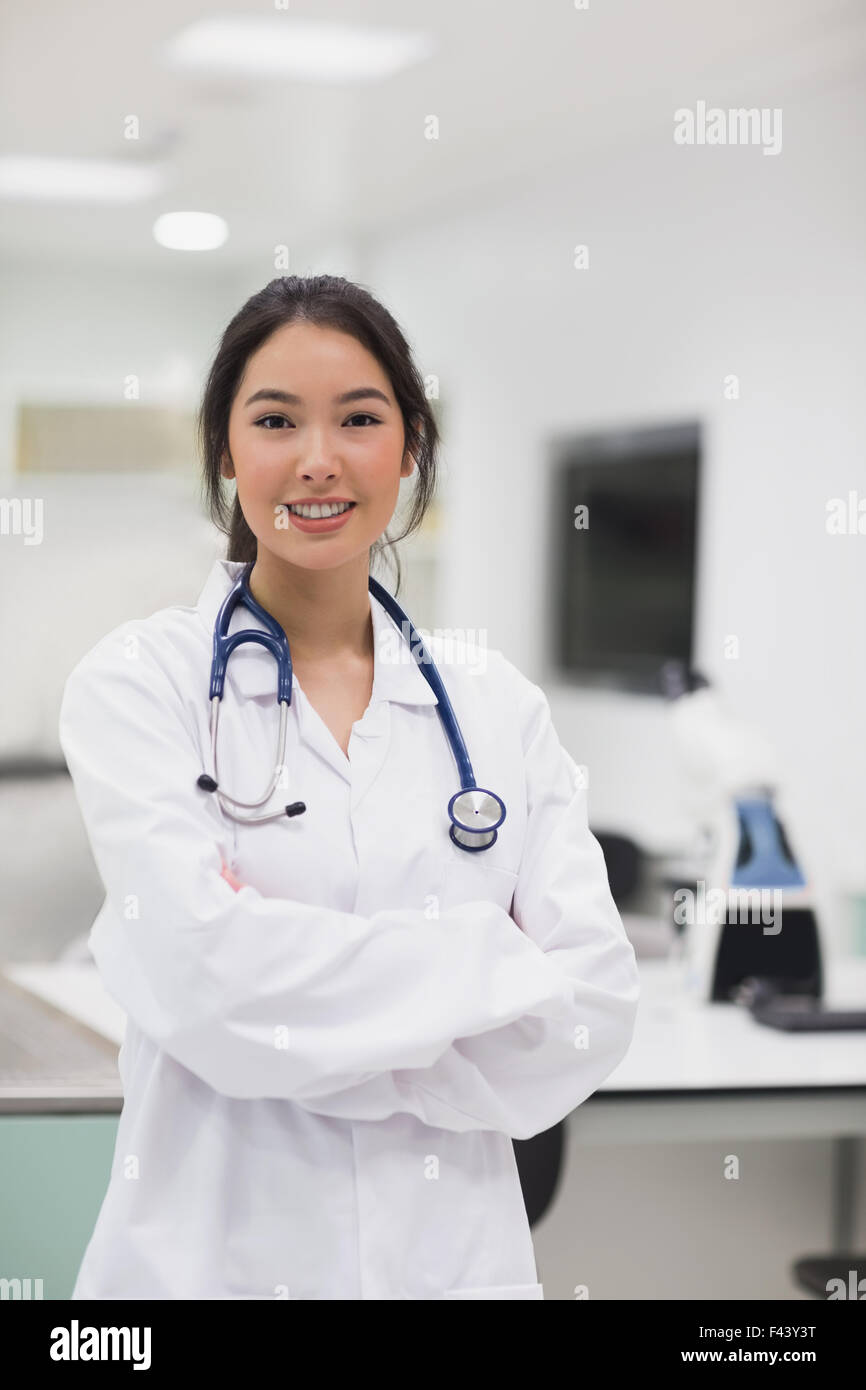 Pretty medical student smiling at camera Stock Photo - Alamy