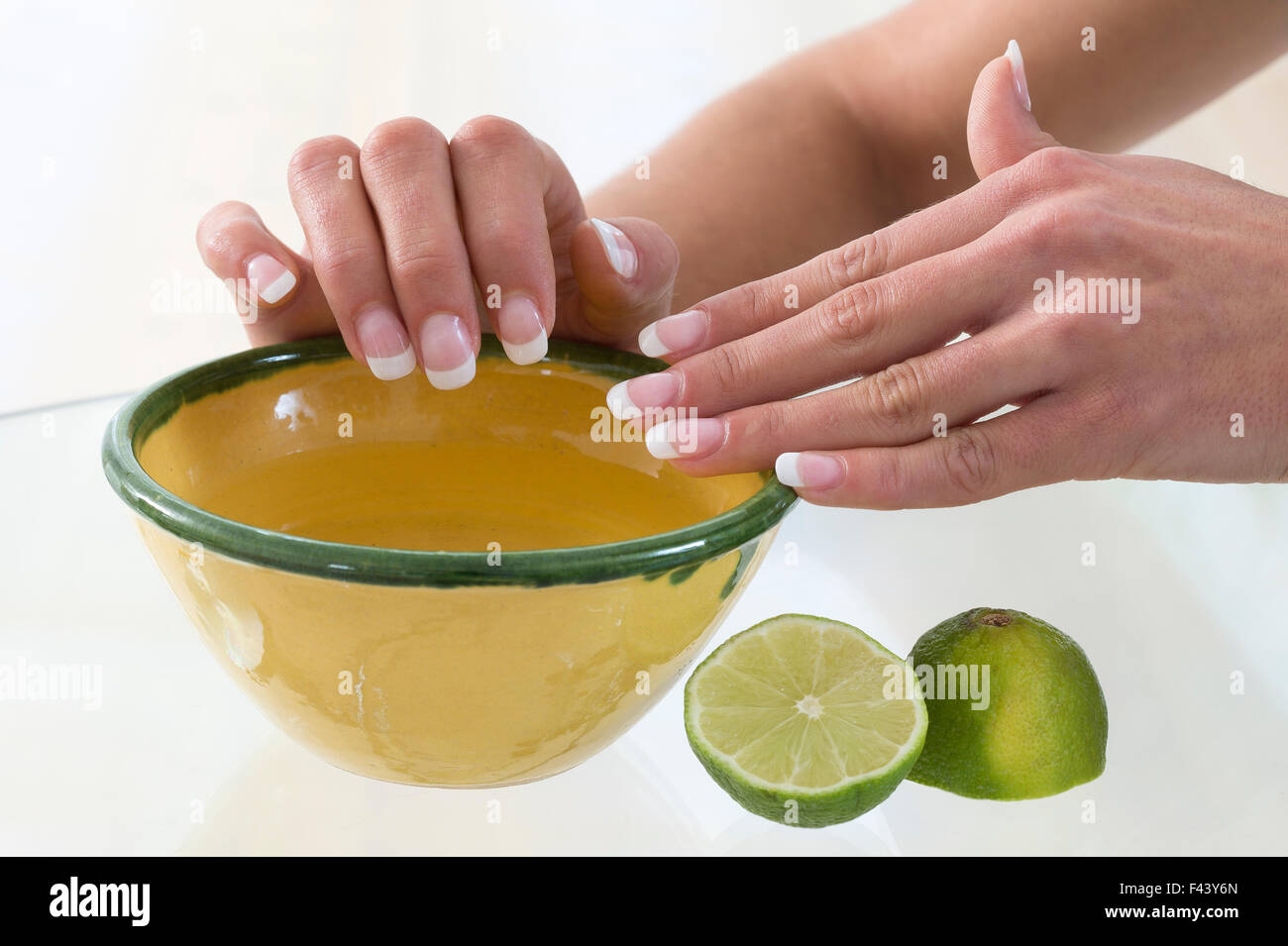 Woman lemon hand spa hi-res stock photography and images - Alamy