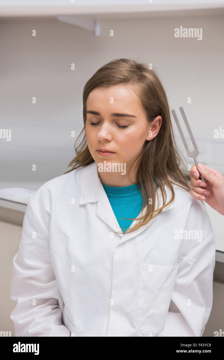 Student doing a hearing test Stock Photo - Alamy