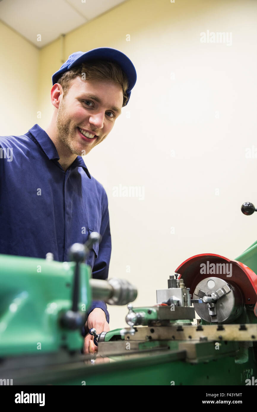 Engineering student using heavy machinery Stock Photo - Alamy