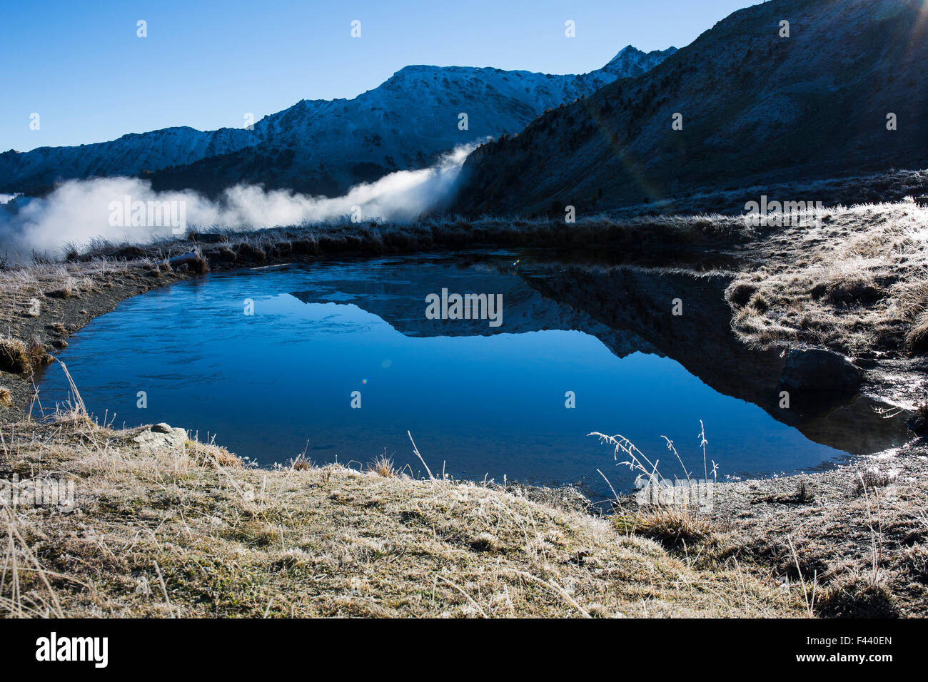 Mountain lake with reflection Stock Photo - Alamy