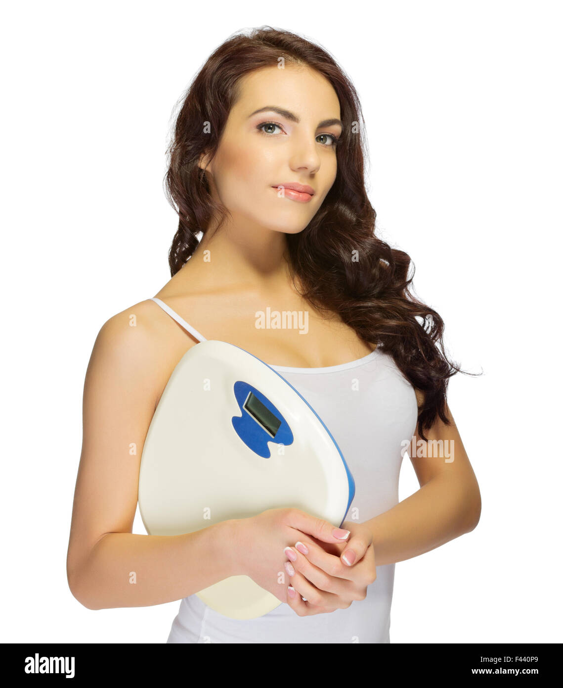 Young girl on scales hi-res stock photography and images - Alamy