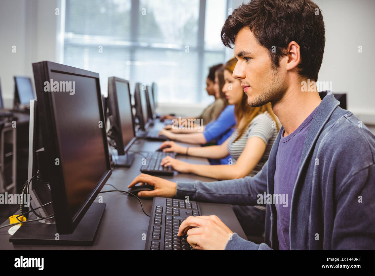 Focused female student in hi-res stock photography and images - Alamy