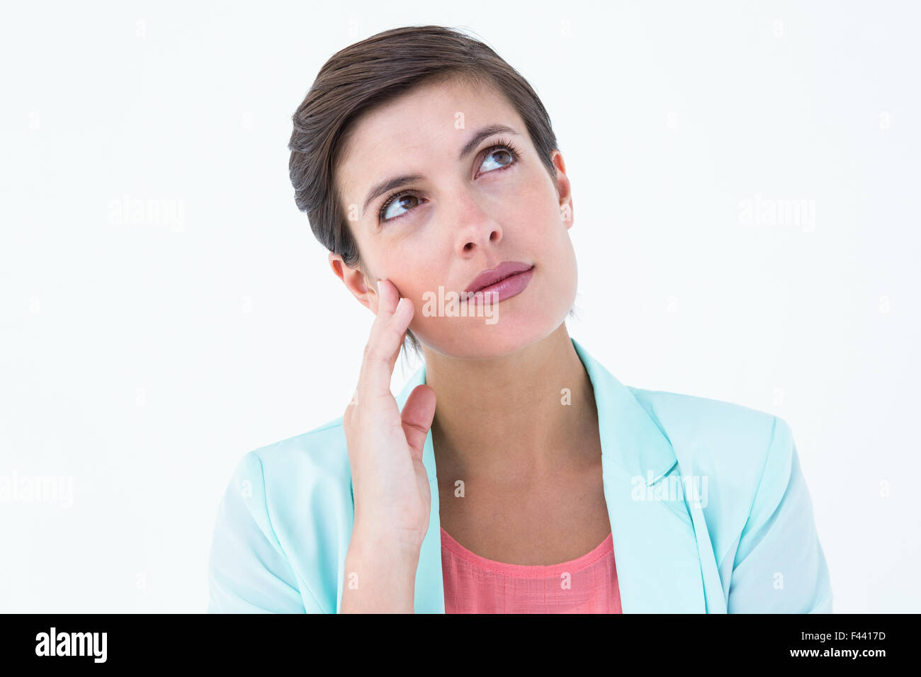 Woman finger on cheek hi-res stock photography and images - Alamy