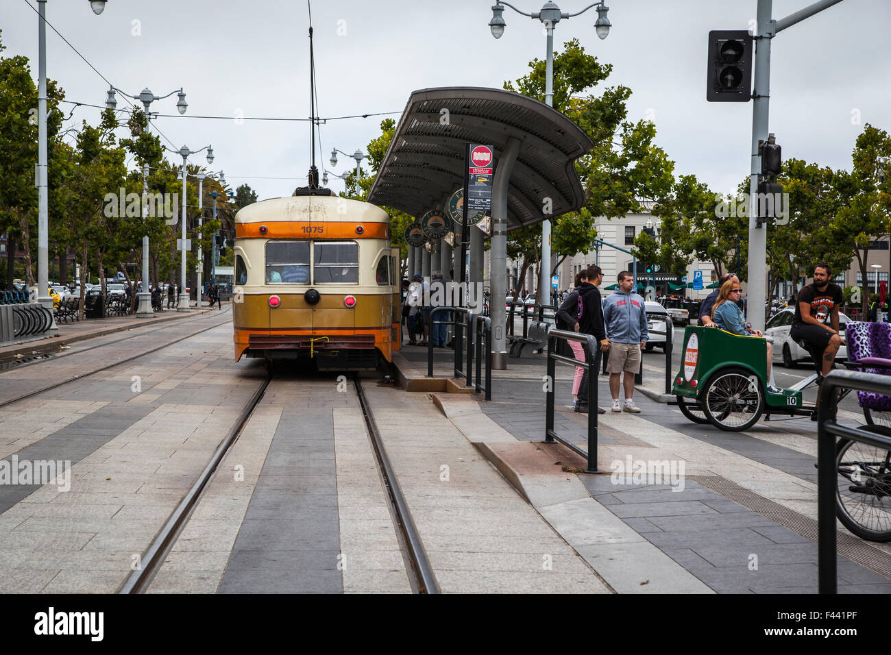 Old orange tram hi-res stock photography and images - Alamy