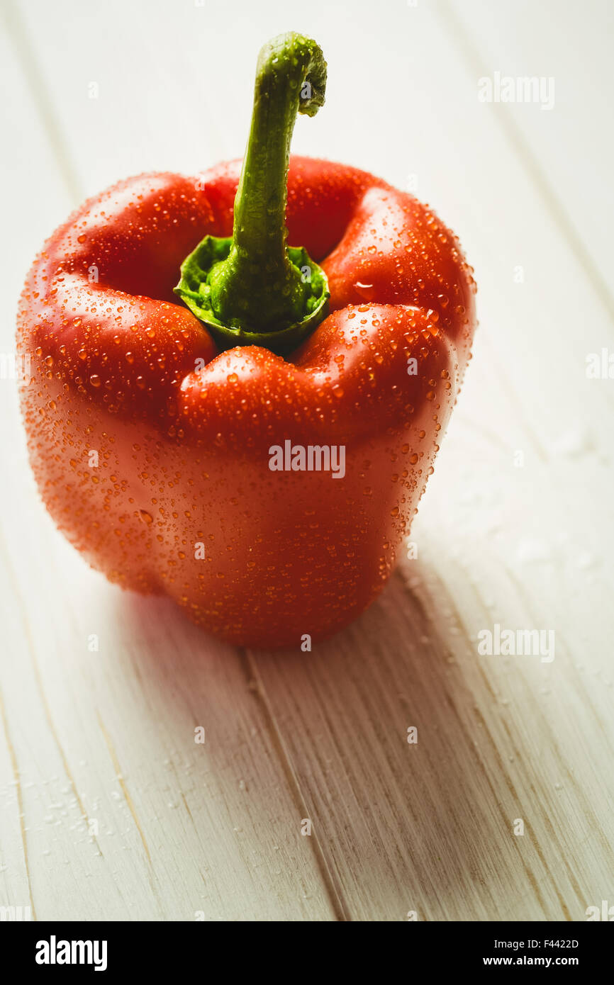 Red pepper with water drops Stock Photo - Alamy