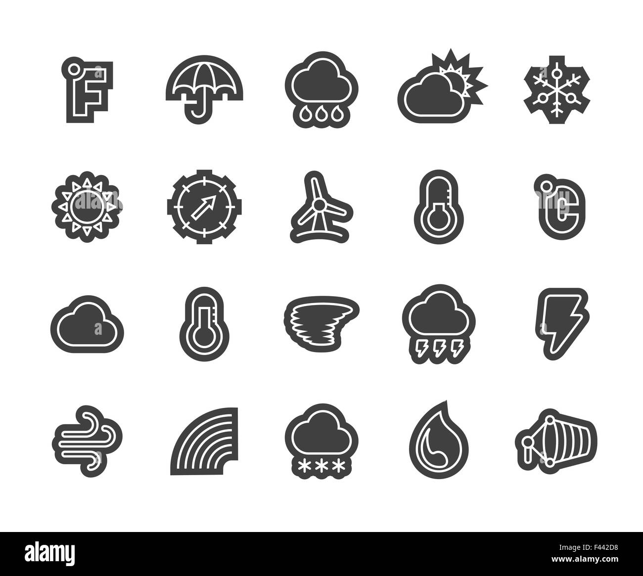 Wind turbine outline icons Cut Out Stock Images & Pictures - Alamy