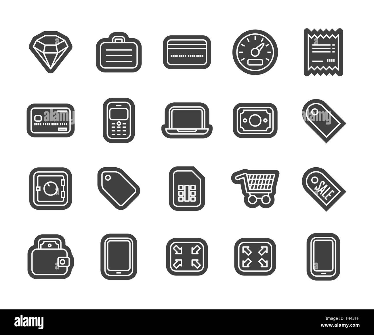 Tablet shopping icon outline Cut Out Stock Images & Pictures - Alamy