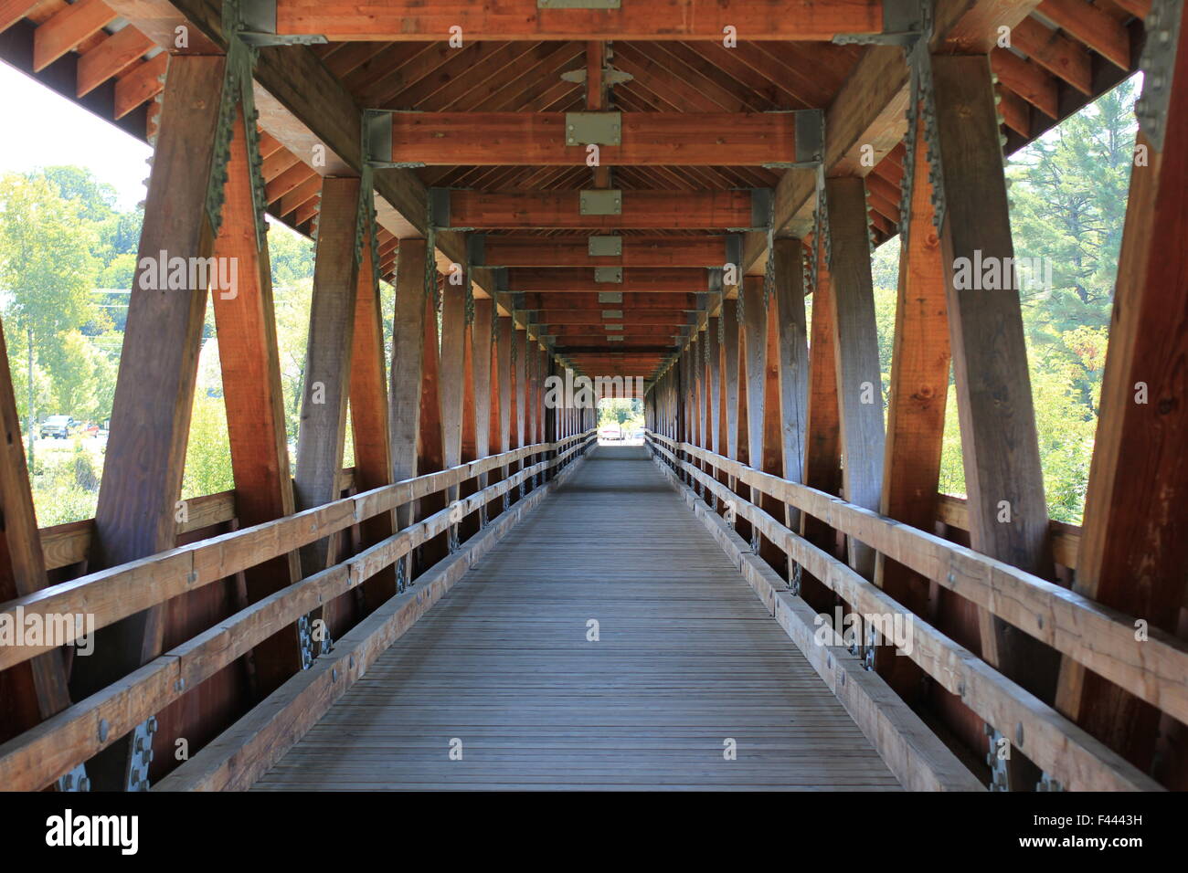 Wooden covered bridge Stock Photo - Alamy