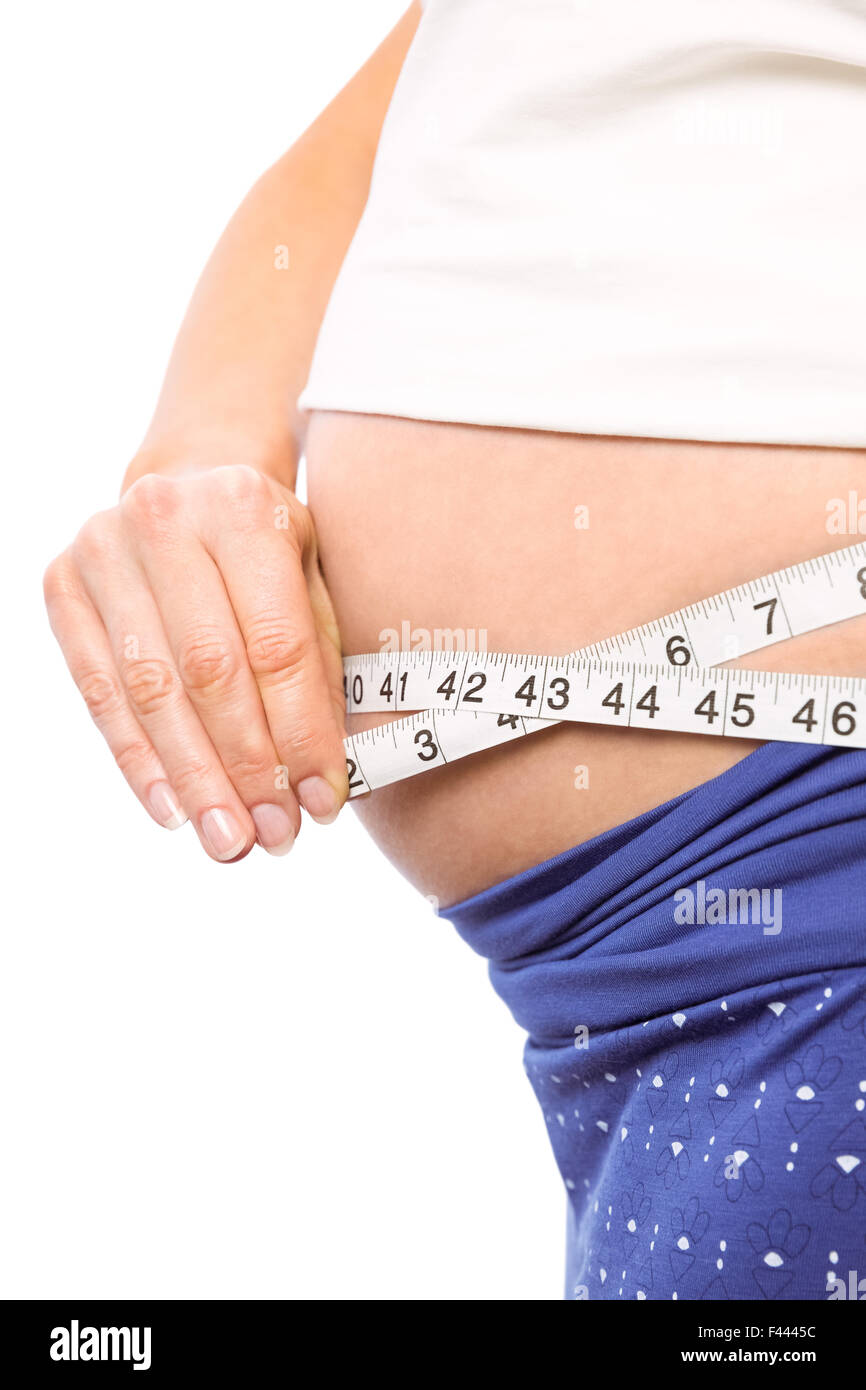 Pregnant Woman Measuring Bump Stock Photos & Pregnant Woman Measuring ...
