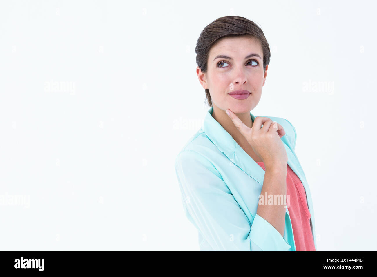 Finger on cheek hi-res stock photography and images - Alamy
