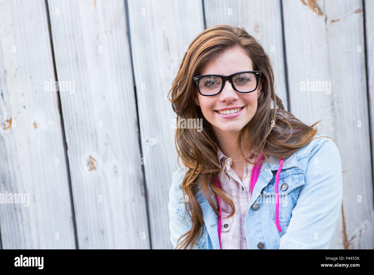Pretty woman smiling at camera Stock Photo - Alamy