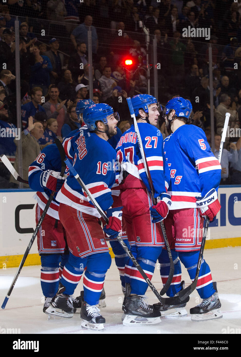 Jan. 1, 2014 - New York, NY, U.S. - The NY Rangers celebrate a goal by ...