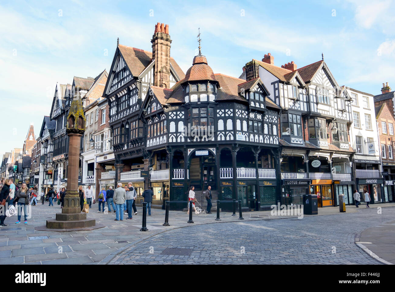 The Cross in the centre of Chester at the meeting of Eastgate, Bridge ...