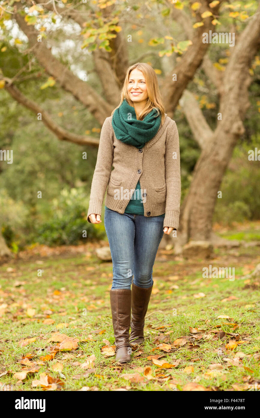Woman young caucasian walking camera hi-res stock photography and ...