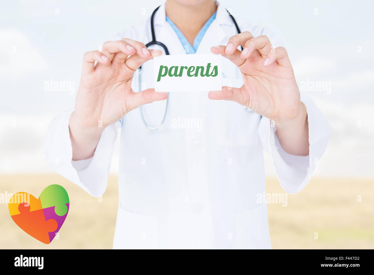 Parents against bright brown landscape Stock Photo - Alamy