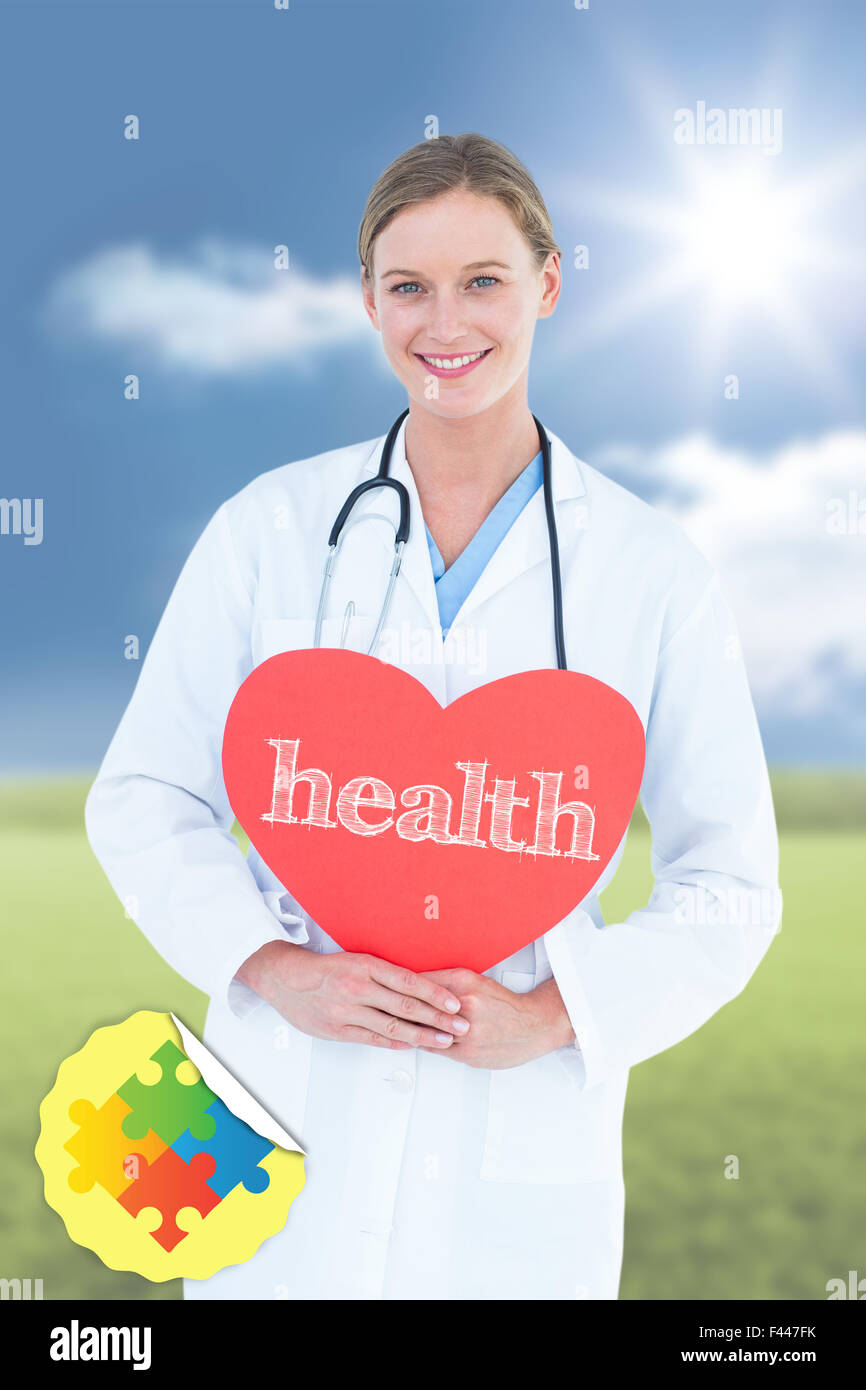 Health against sunny green landscape Stock Photo - Alamy