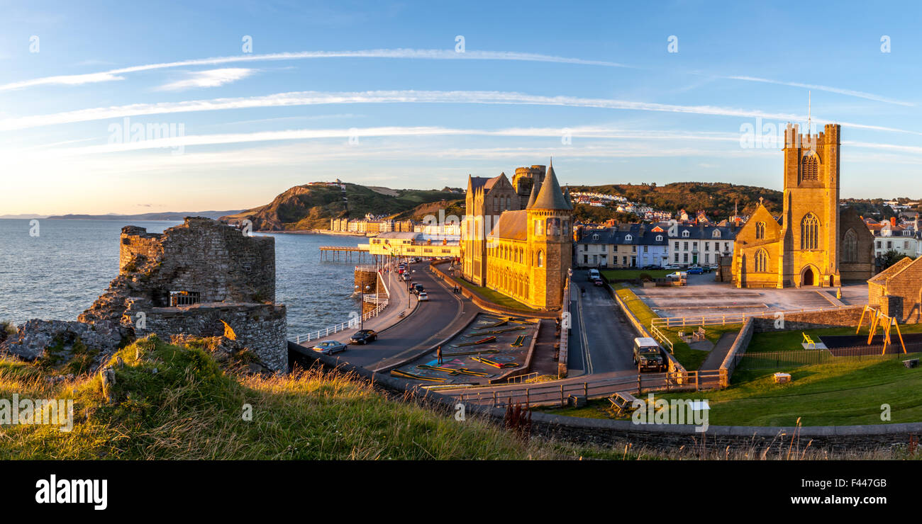 Panoramic of Aberystwyth seafront Ceredigion Wales UK Stock Photo - Alamy