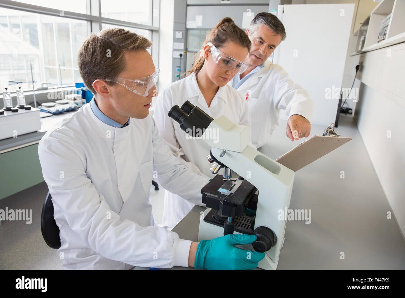 Team of scientists working together Stock Photo - Alamy