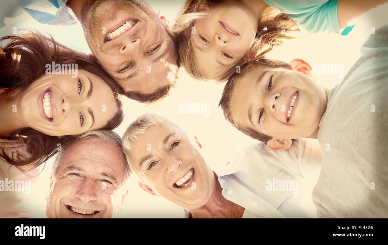 Smiling multi generation family Stock Photo - Alamy