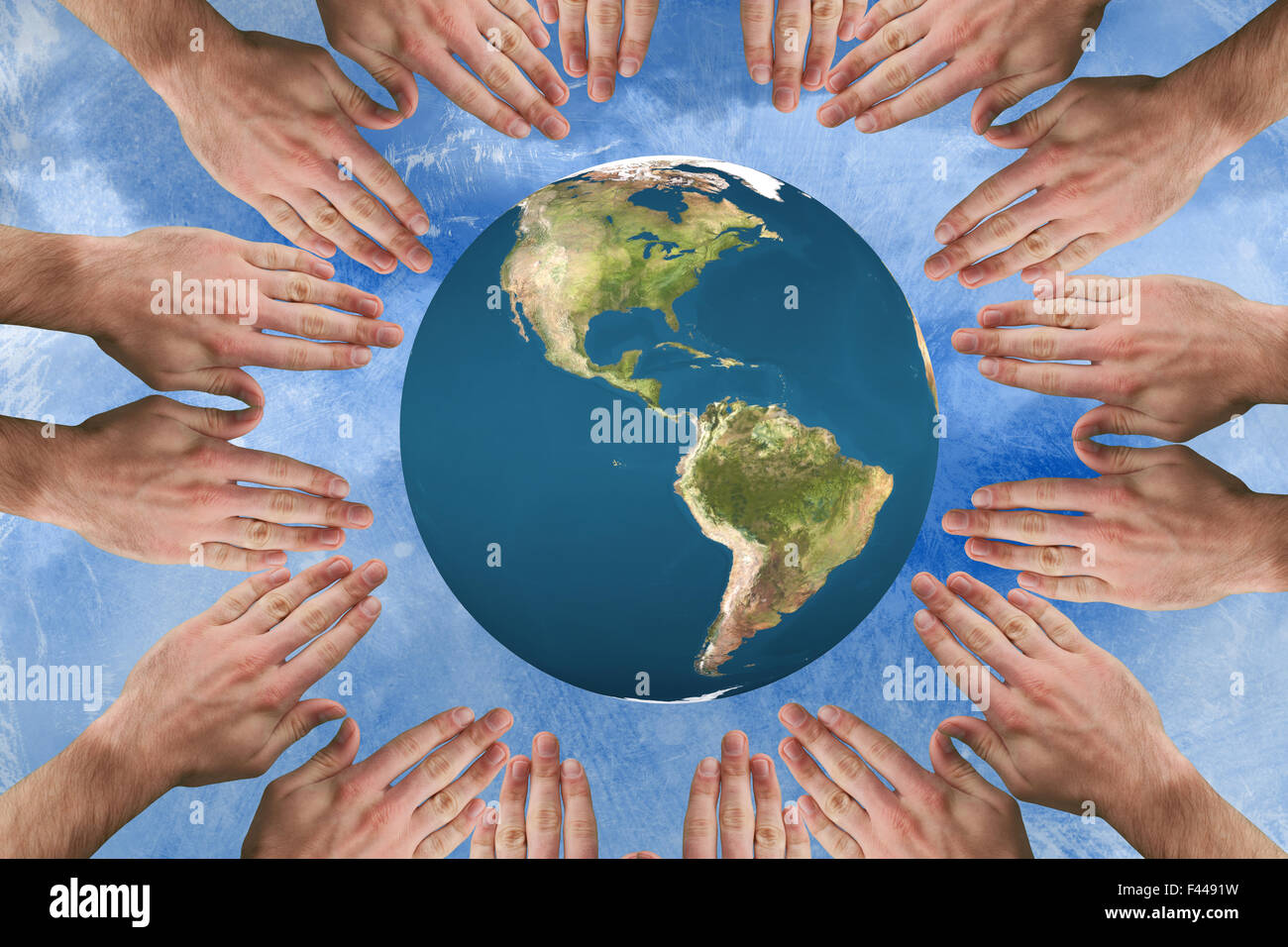 Map painted hands hi-res stock photography and images - Alamy