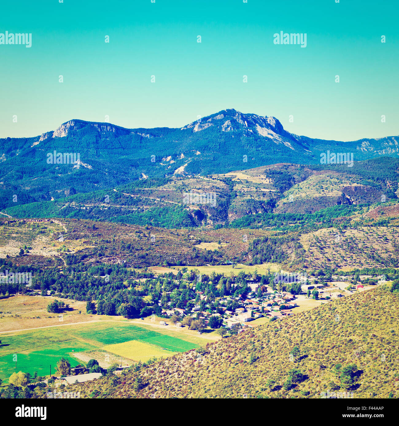 City in Alps Stock Photo - Alamy