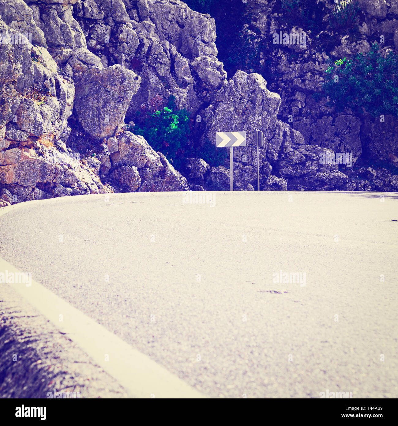 Instagram filter and road sign hi-res stock photography and images - Alamy