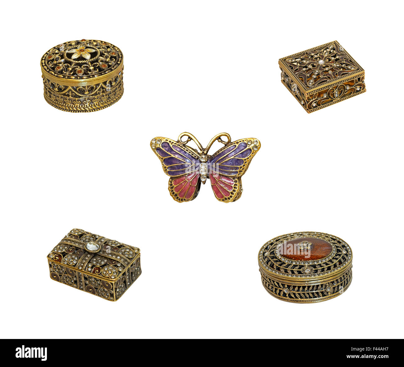 Antique jewellery box gold Cut Out Stock Images & Pictures - Alamy