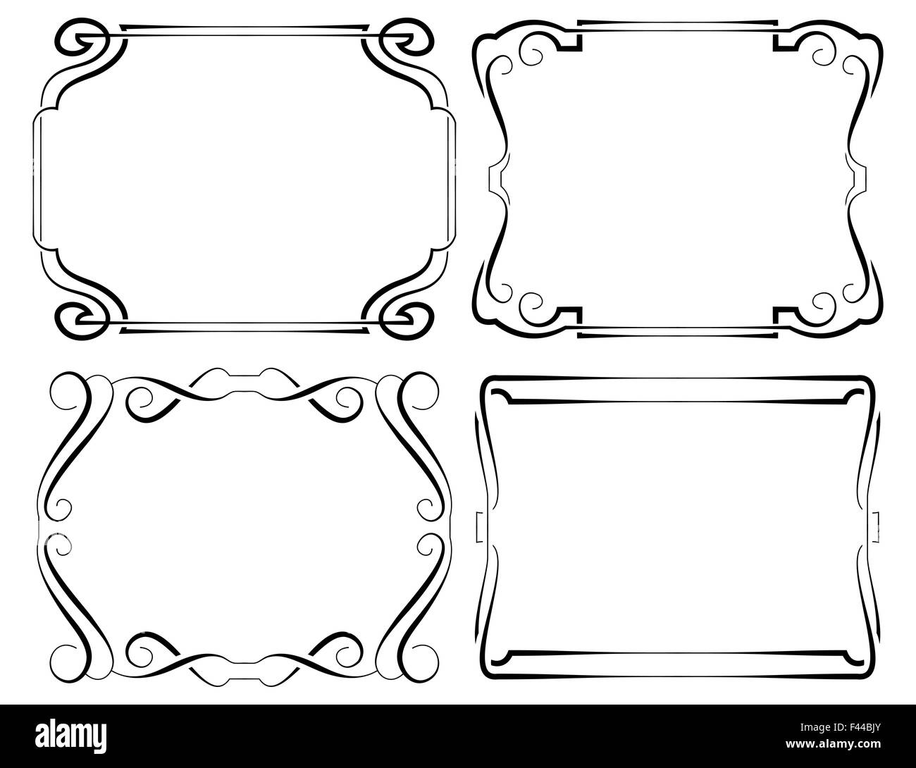 Set of vector framework. Black on white Stock Photo - Alamy