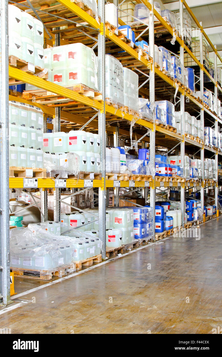 Chemical storage rack Stock Photo - Alamy