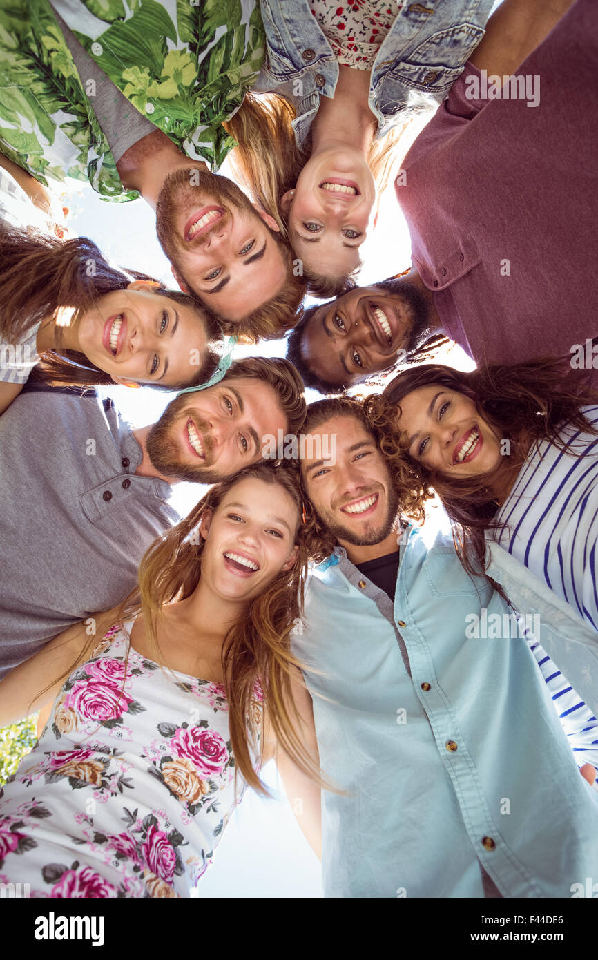 Happy young friends posing together Stock Photo - Alamy
