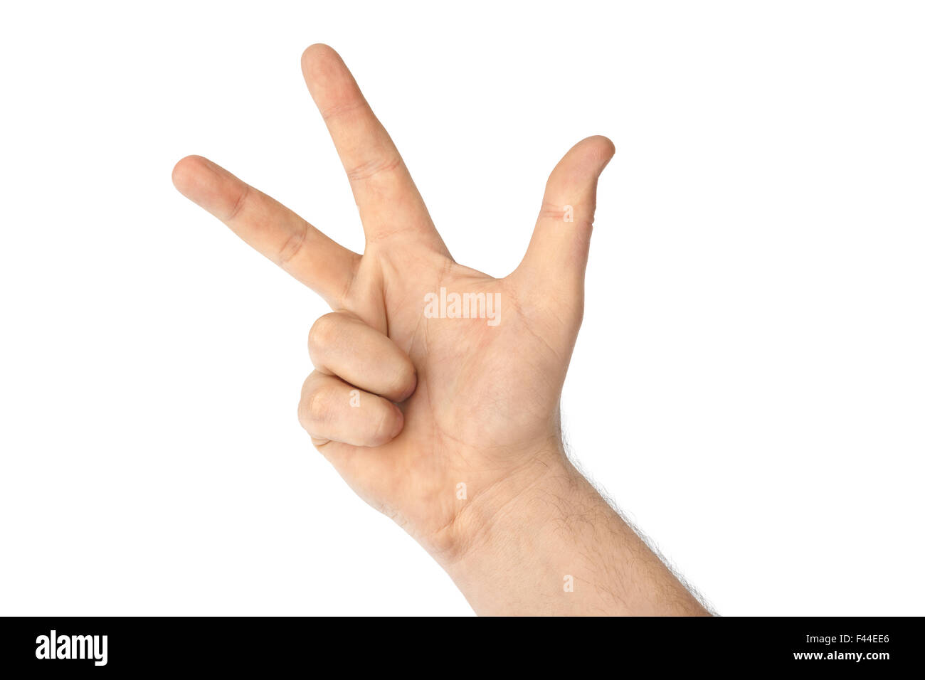 Counting hand - three Stock Photo - Alamy