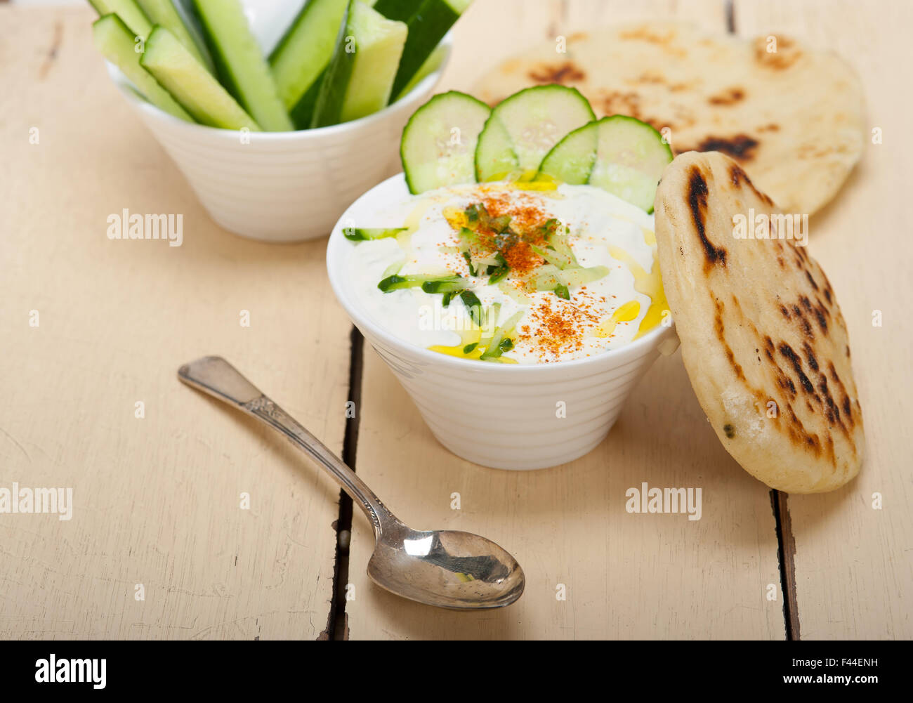 Arab middle east goat yogurt and cucumber salad Stock Photo - Alamy