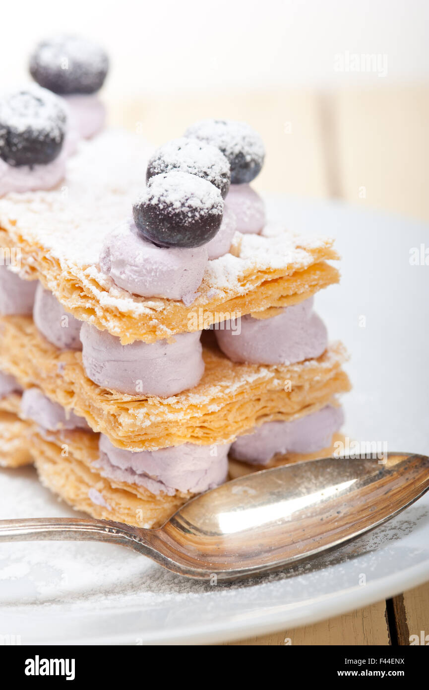 napoleon blueberry cake dessert Stock Photo - Alamy