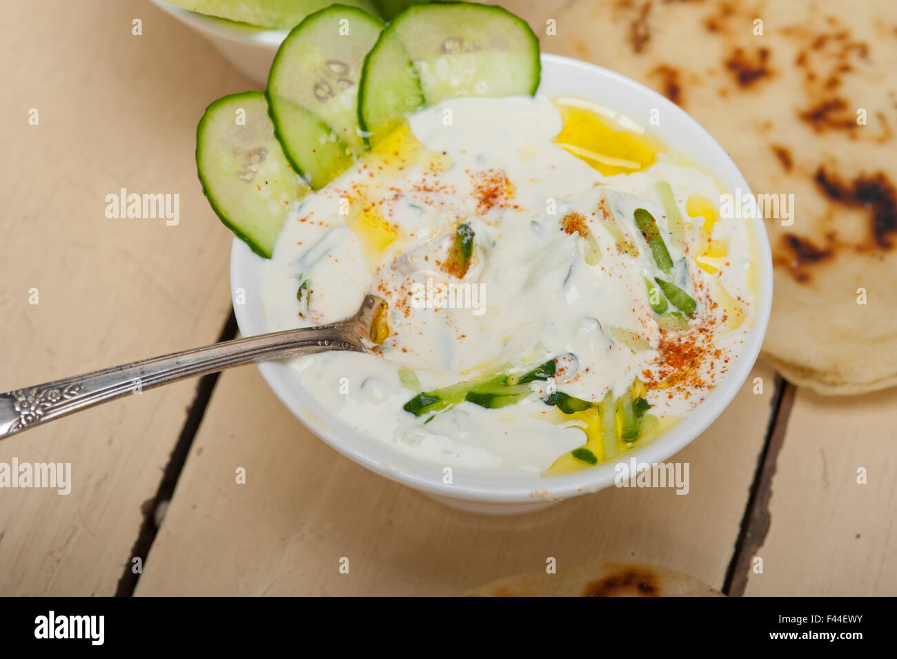 Arab middle east goat yogurt and cucumber salad Stock Photo - Alamy