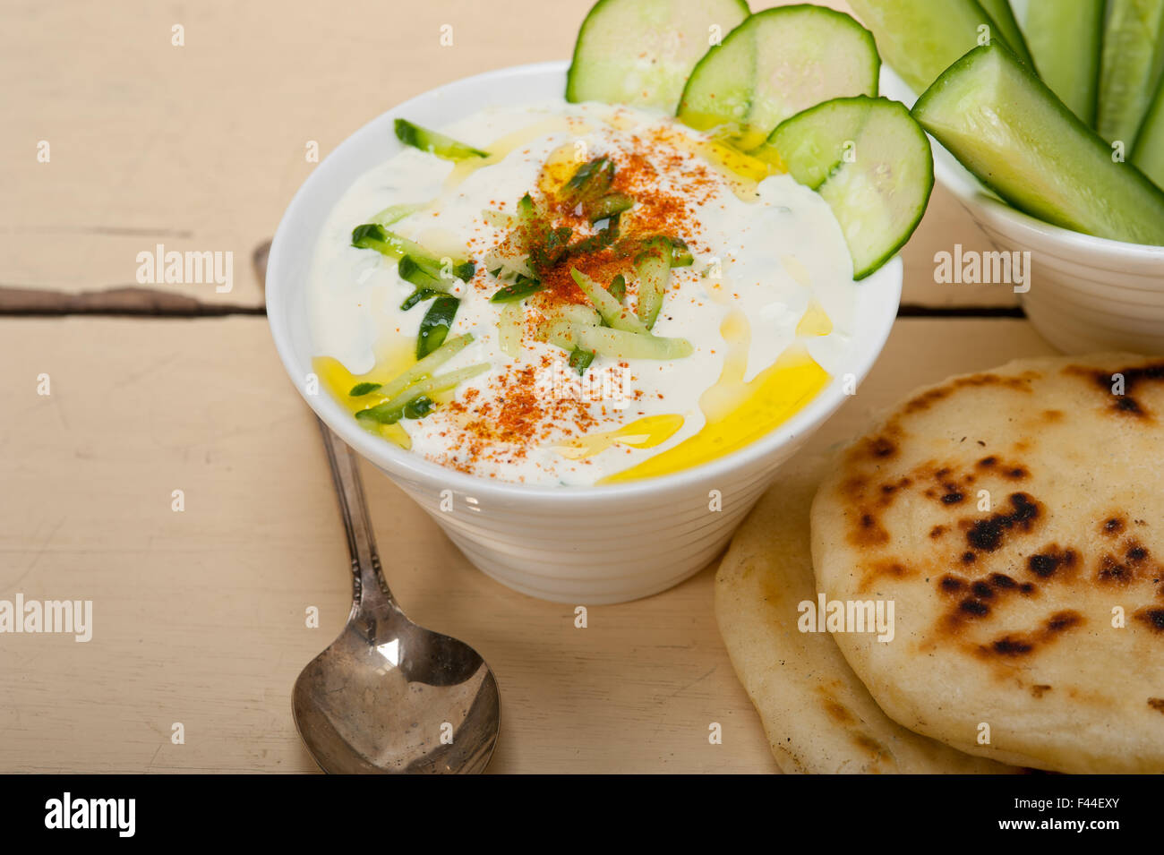 Arab middle east goat yogurt and cucumber salad Stock Photo - Alamy