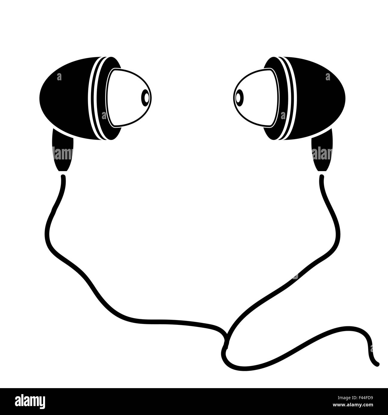 Silhouette white headphone speaker Cut Out Stock Images & Pictures - Alamy