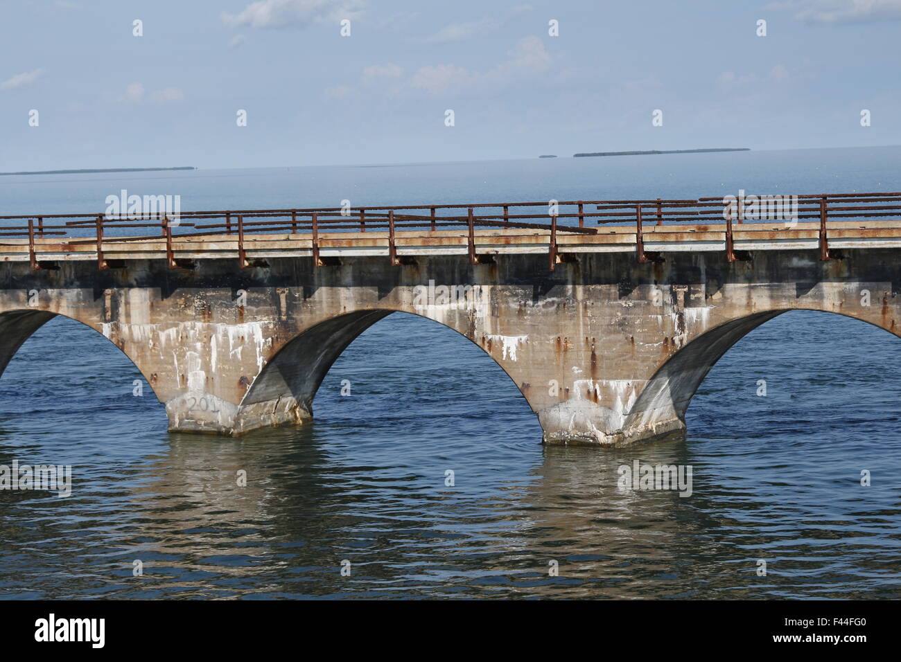 The original, historic "Overseas Railroad" bridges in the Florida Keys ...