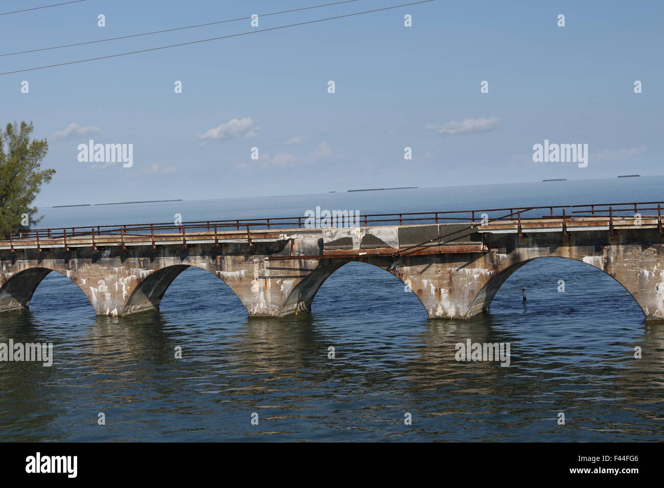 The original, historic "Overseas Railroad" bridges in the Florida Keys ...